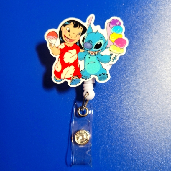 Accessories | Lilo And Stitch Ice Cream Retractable Badge Reel | Poshmark